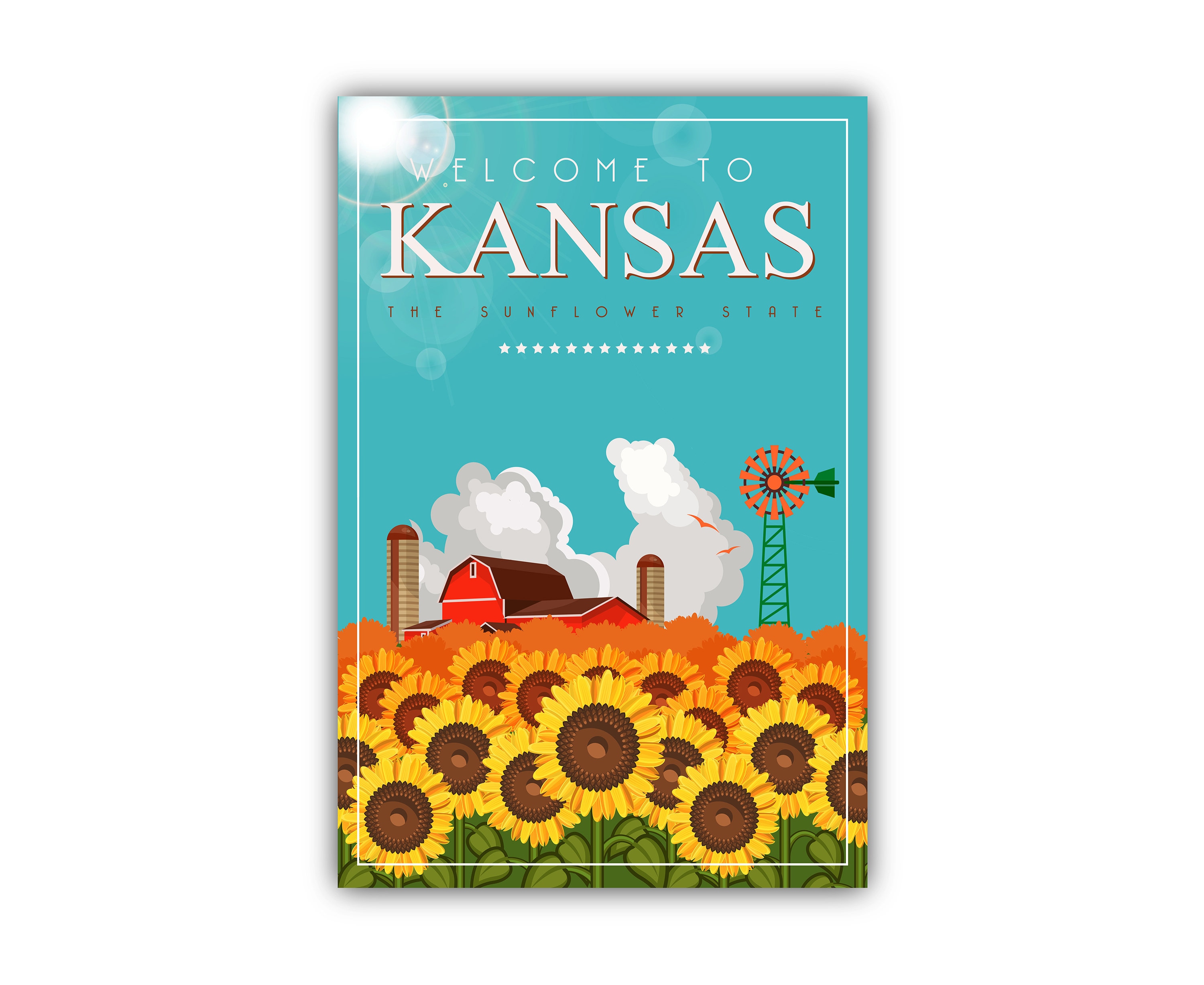 Retro Style Travel Poster Kansas Vintage Rustic Poster Print - Etsy