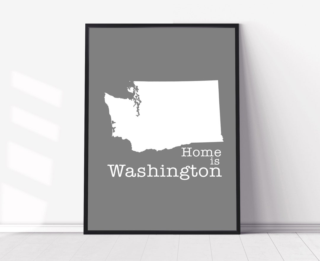 Washington Map Wall Art, Washington Modern Map Poster Print, City Map ...
