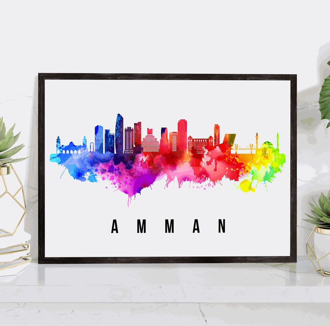 AMMAN - JORDAN Poster, Skyline Poster Cityscape and Landmark Print ...