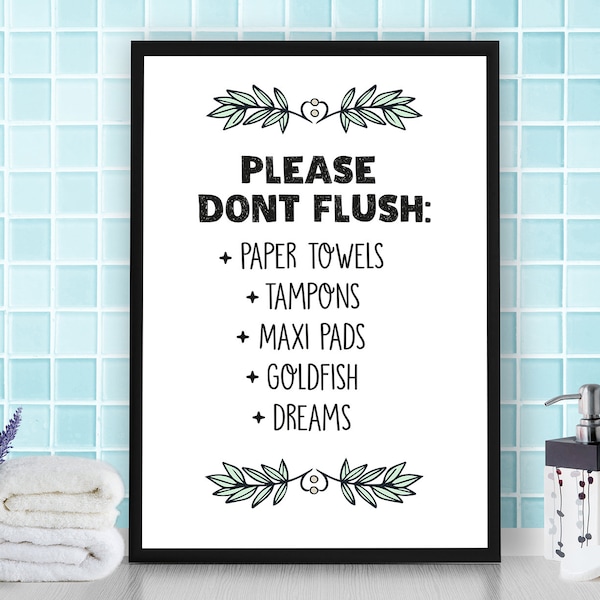 Bathroom Rules - Etsy