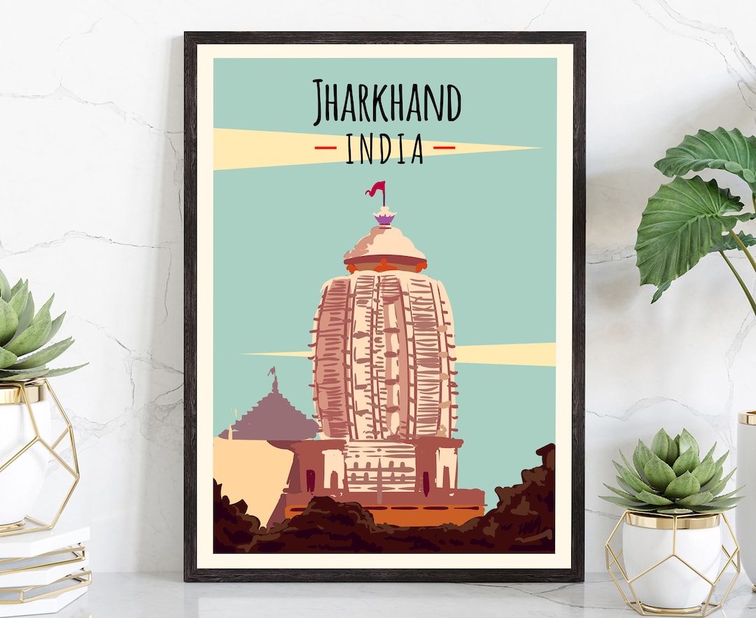 JHARKHAND INDIA Travel Poster, Jharkhand Cityscape Poster, India ...