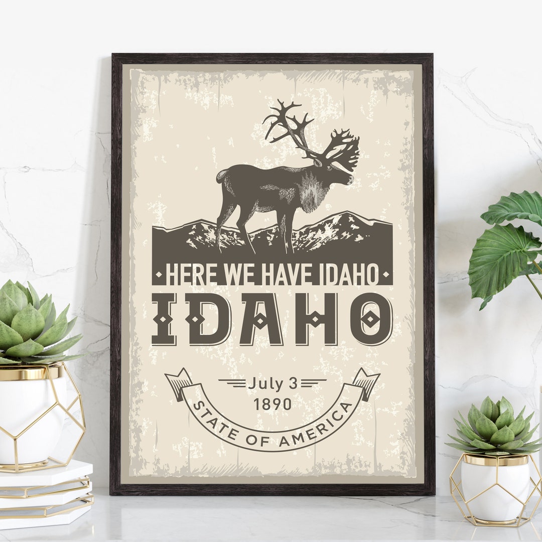 Idaho State Symbol Poster, Idaho State Poster Print, Idaho State Emblem ...