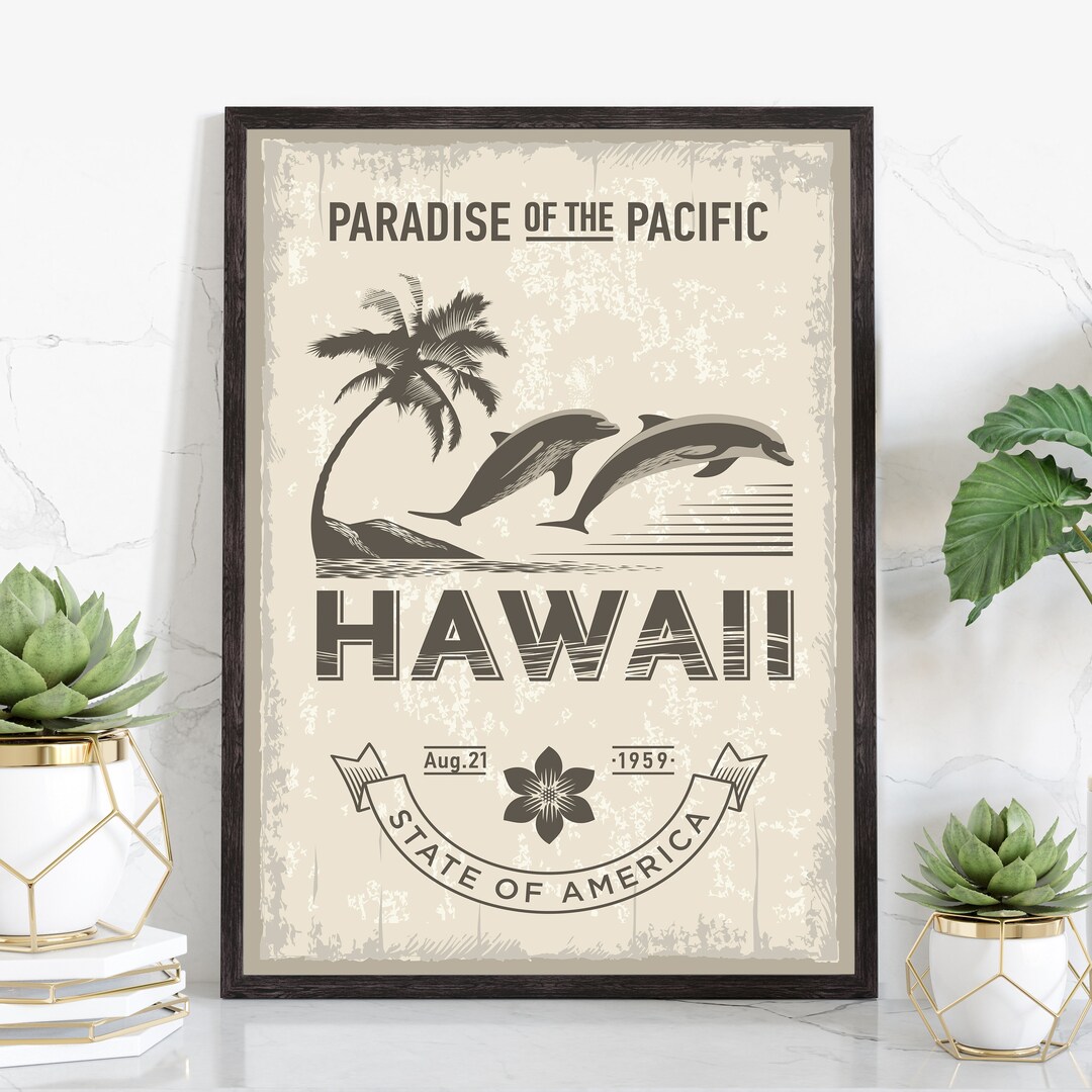 Hawaii State Symbol Poster, Hawaii State Poster Print, Hawaii State ...