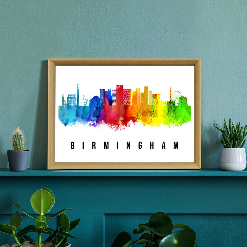 Birmingham England Poster, Skyline Poster Cityscape Poster, Landmark ...