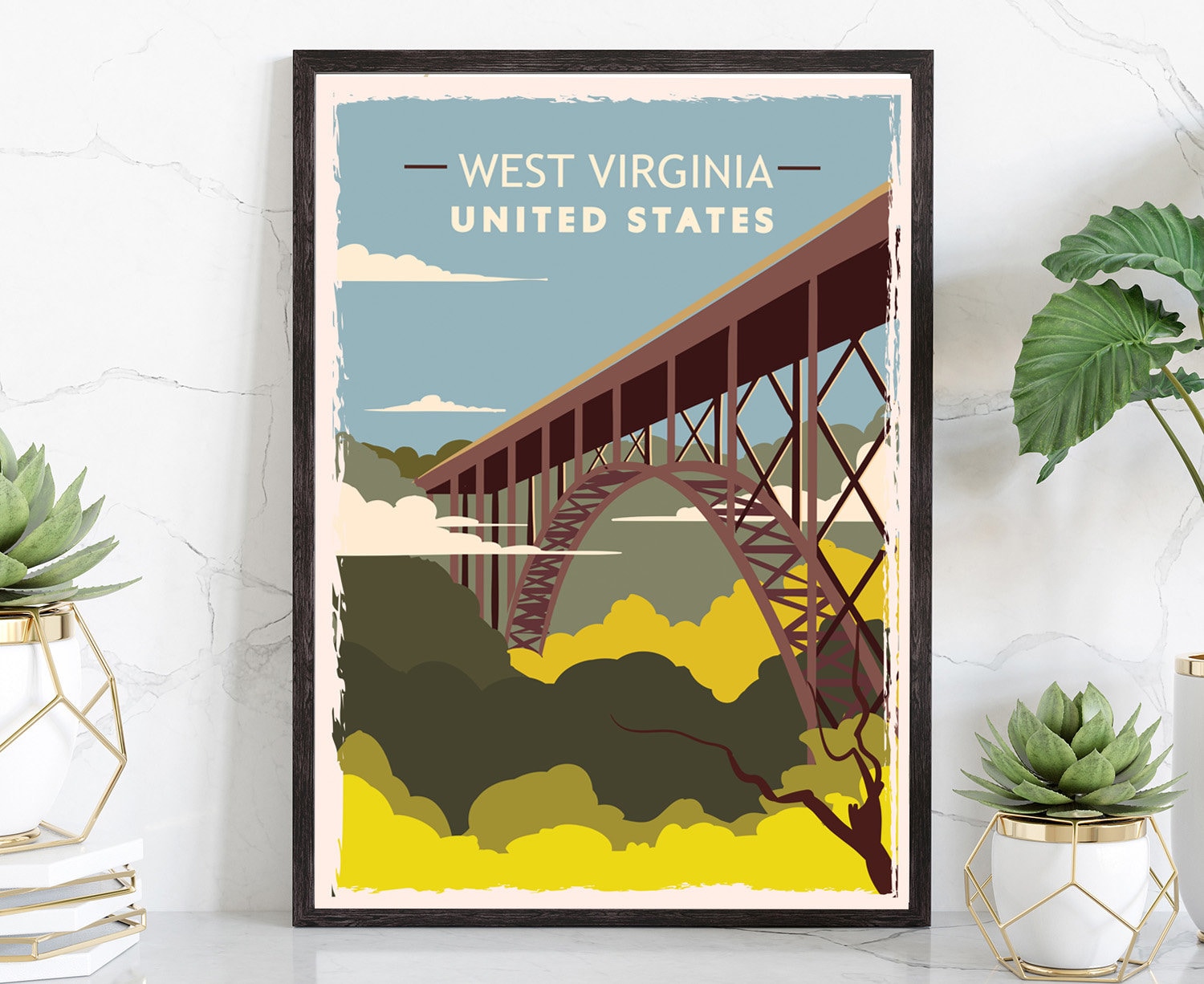 Retro Style Travel Poster West Virginia Vintage Rustic Poster - Etsy