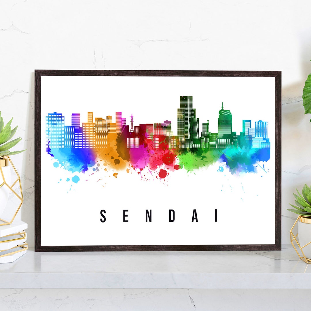 Sendai Japan Poster, Skyline Poster Cityscape Poster, Japan Landmark ...