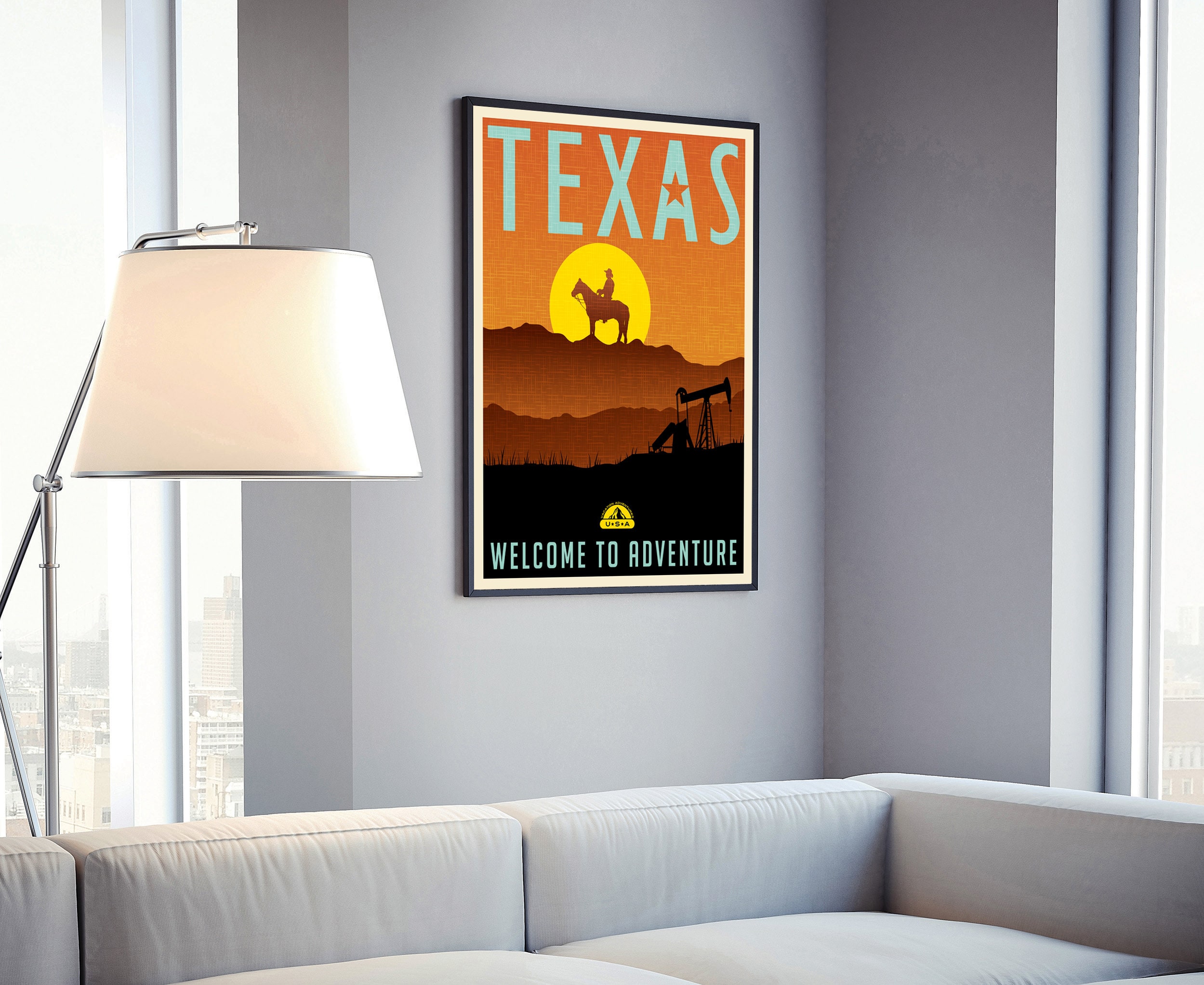 Retro Style Travel Poster Texas Vintage Rustic Poster Print - Etsy
