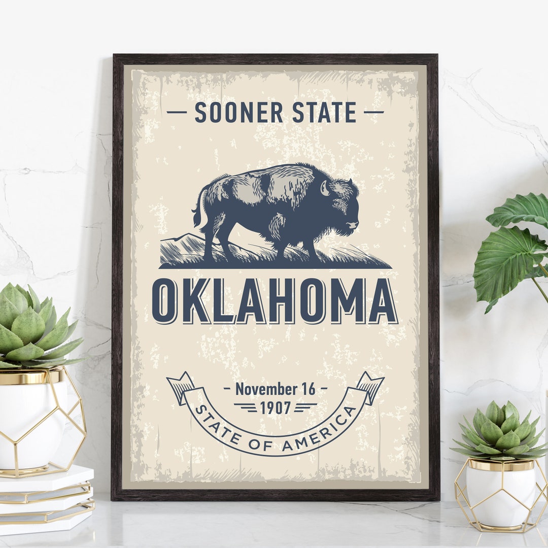 Oklahoma State Symbol Poster, Oklahoma State Poster Print, Oklahoma ...