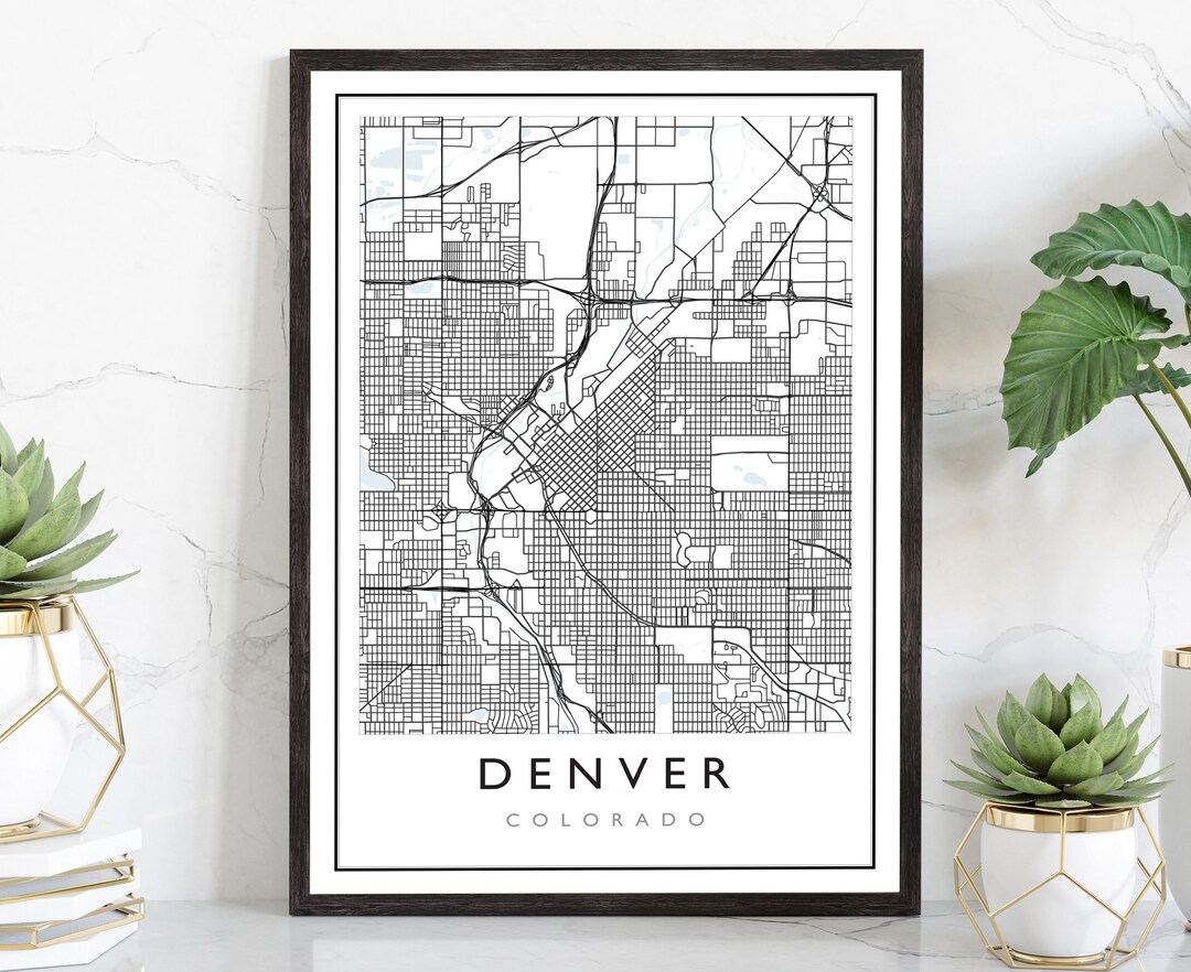 Denver Colorado, City Map, Colorado City Road Map Poster, City Street ...