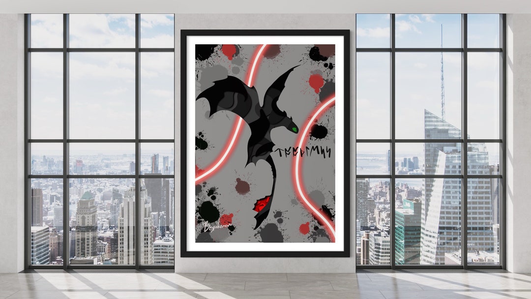 Toothless Shadow Style Print - Etsy