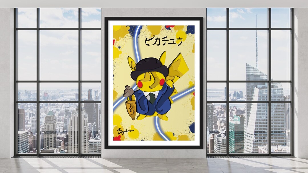 London Pikachu Shadow Style Print - Etsy