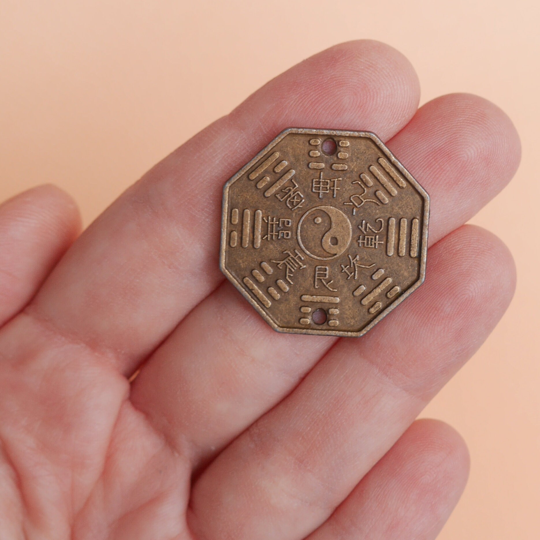 1/5pcs Chinese Octagon Coin Decoration Chinese Spacer Feng | Etsy