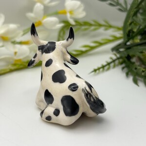 Handmade Cow Ceramic Figurine, Miniature Bull Collectible Figure - Etsy