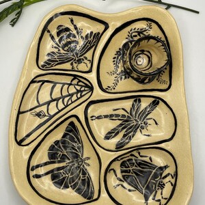 Ceramic Insect Themed Paint Palette With Water Cup, Bug Handmade ...