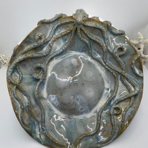 Octopus Wavy Bowl, Kracken Soap Dish, Coastal Decor, Octopus Trinket ...