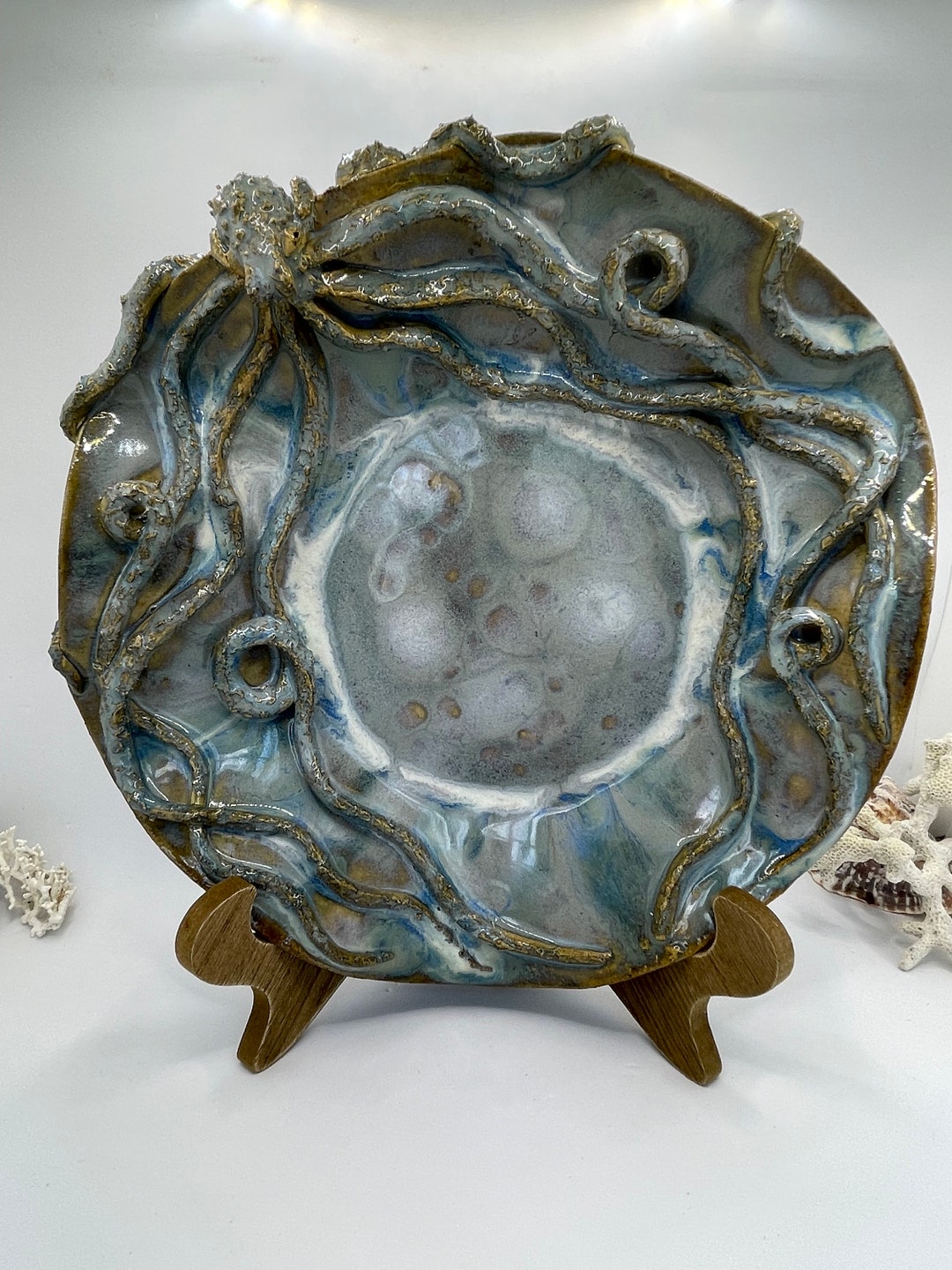 Octopus Wavy Bowl, Kracken Soap Dish, Coastal Decor, Octopus Trinket ...