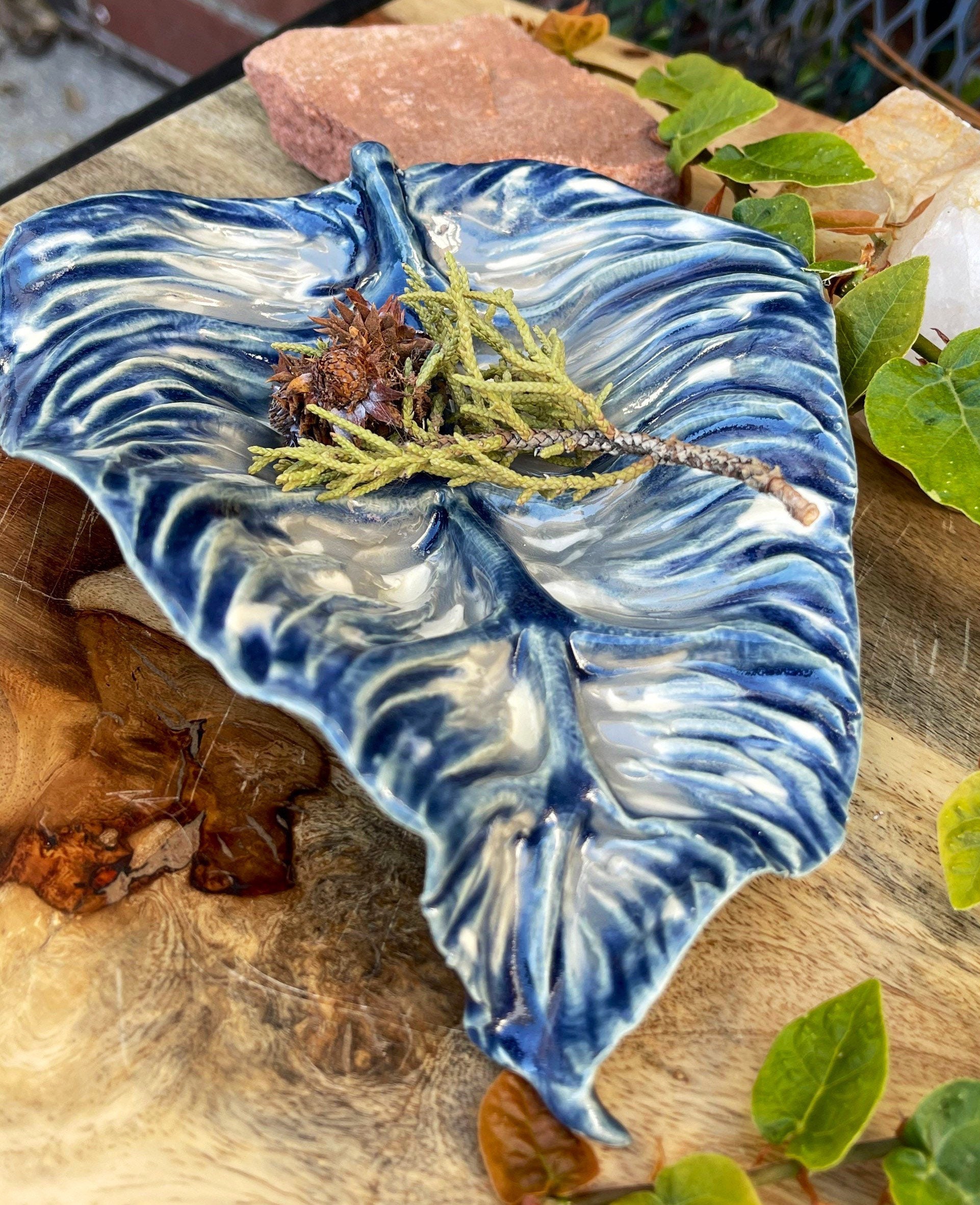 Leaf Dish Leaf Plate Handmade Ceramic Jewelry Dishtrinket - Etsy