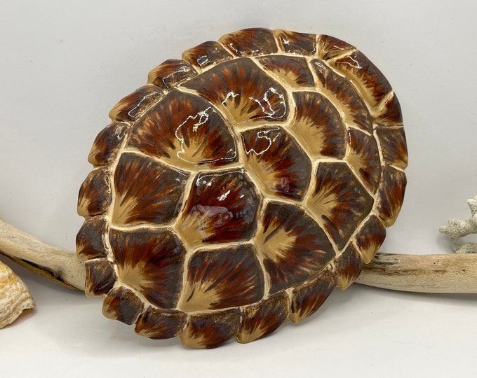 Ceramic Sea Turtle Shell Wall Art, Handmade Turtle Shell Faux Taxidermy ...