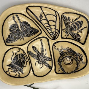 Ceramic Insect Themed Paint Palette With Water Cup, Bug Handmade ...
