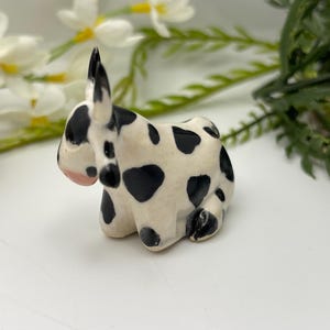 Handmade Cow Ceramic Figurine, Miniature Bull Collectible Figure - Etsy