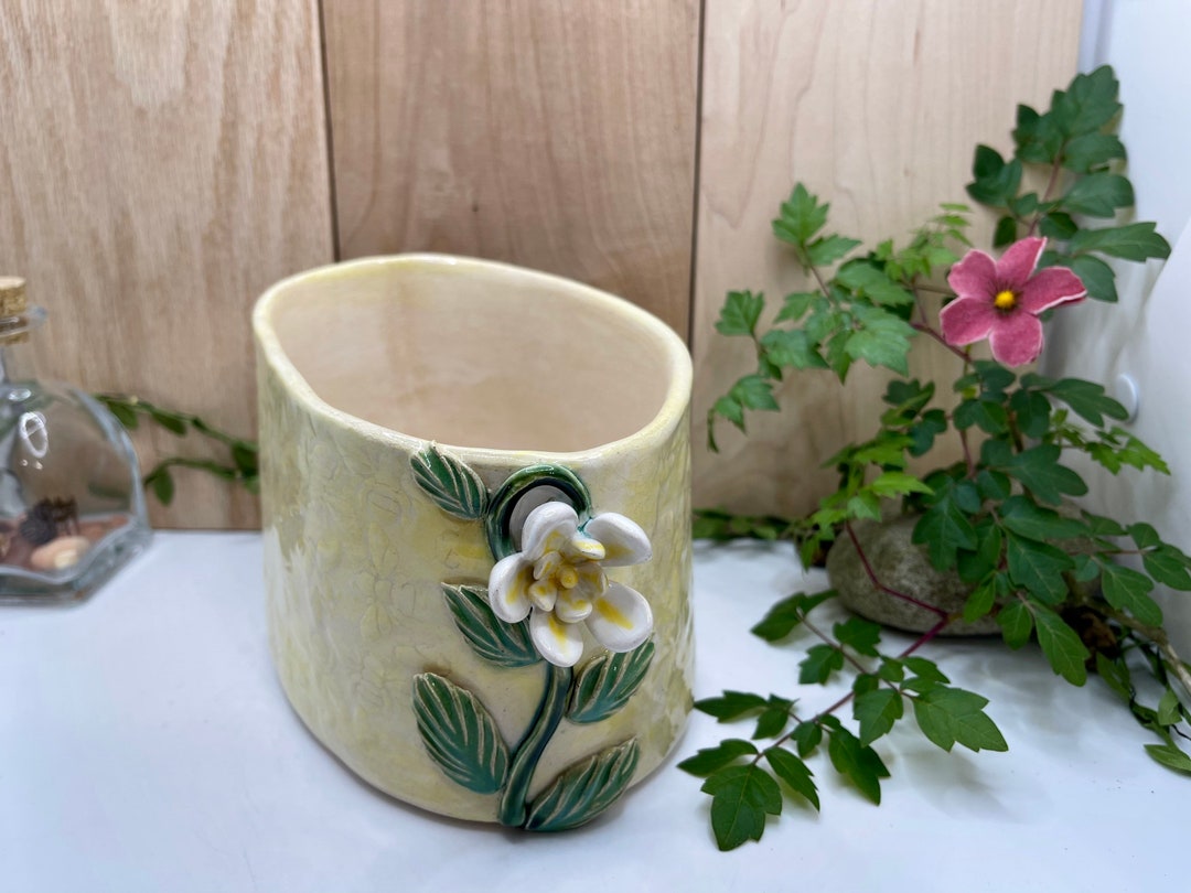 Handmade Ceramic Honey Bee Planter, Clay Flower Pot, Blossom Vase - Etsy