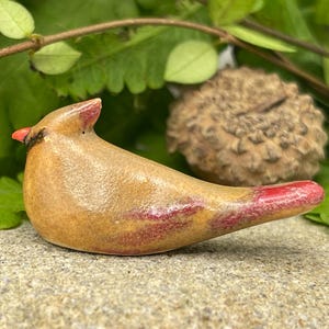 Ceramic Handmade Cardinal Bird Figurine female - Etsy