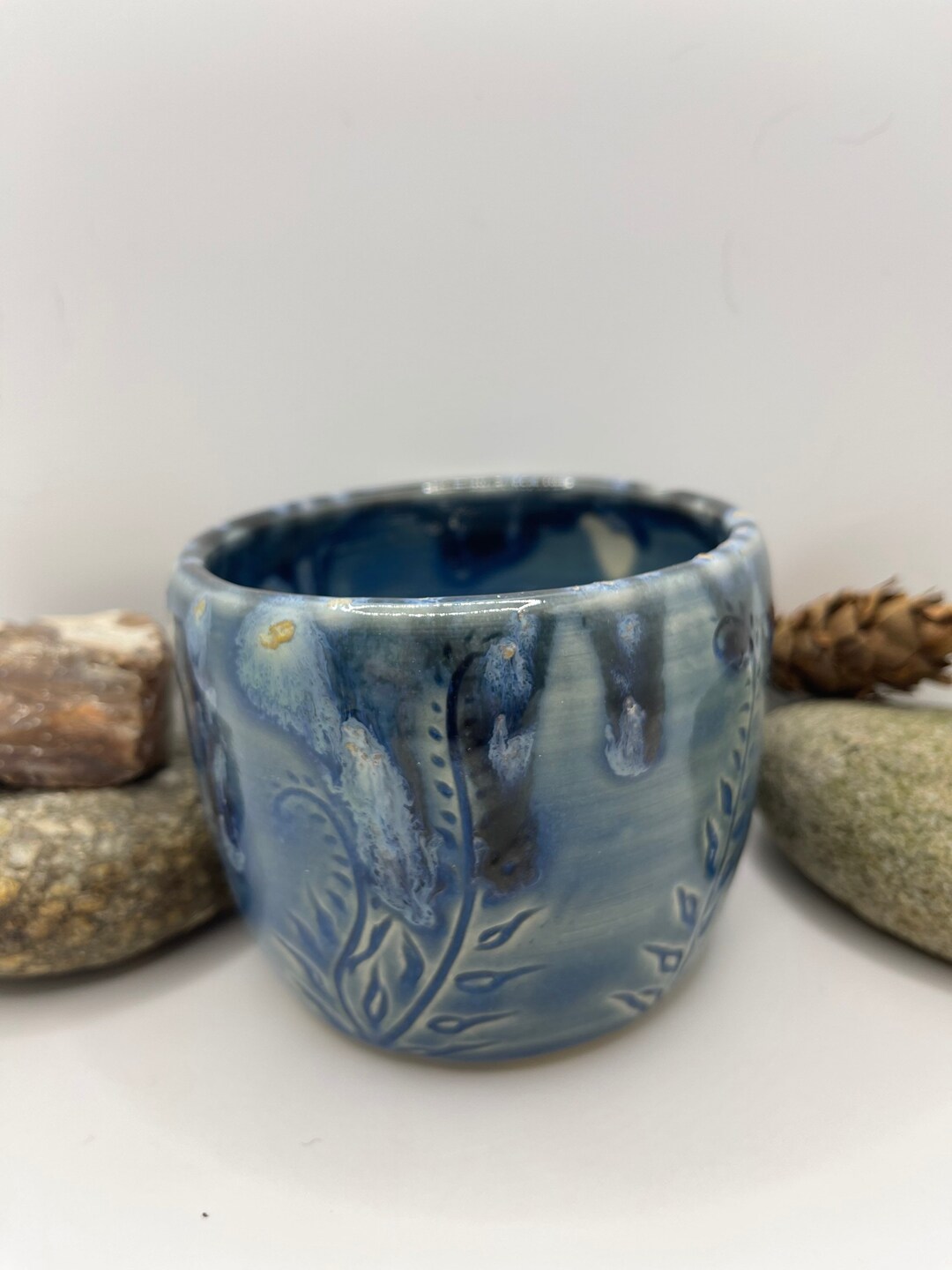 Blue Vine Design Planter Plant Pot - Etsy