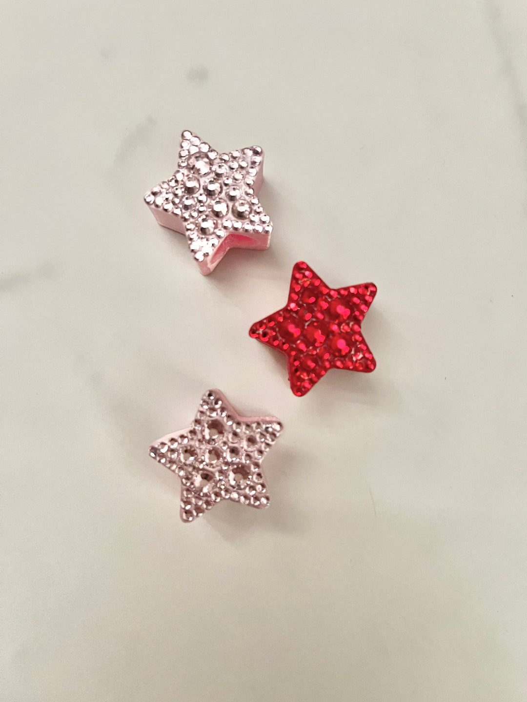 Red and Pink Crystal Star Straw Toppers - Etsy