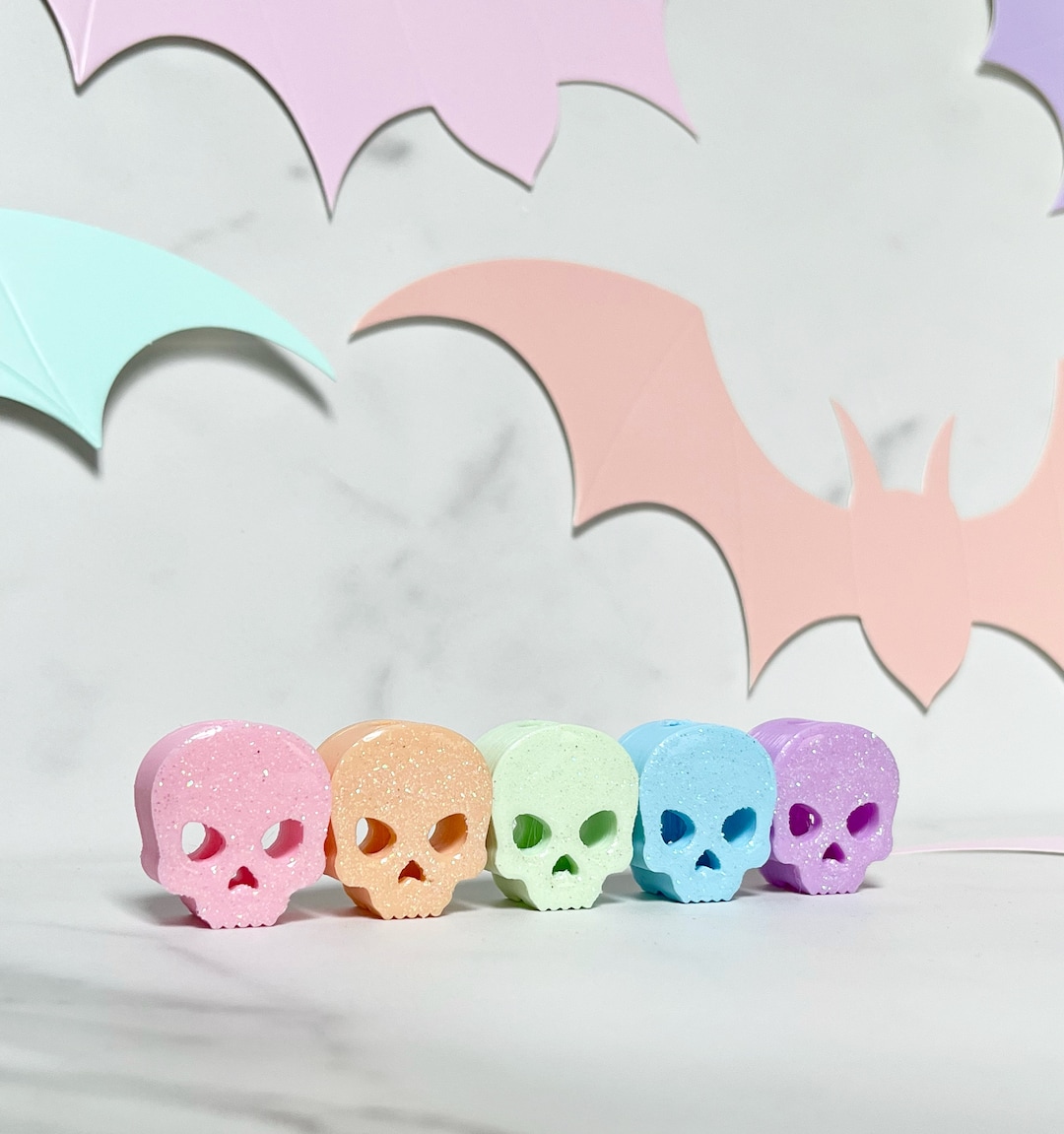 Pastel Skull Straw Toppers - Etsy