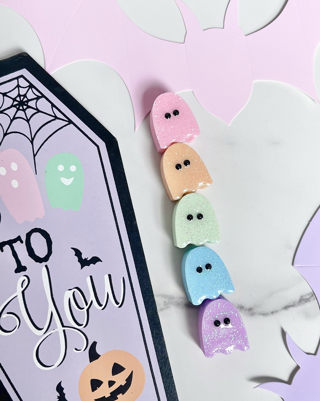 Pastel Ghost Straw Toppers - Etsy