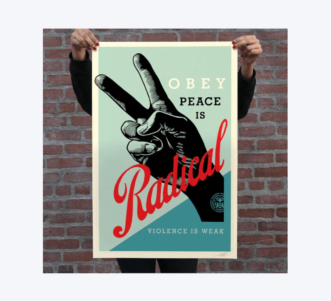 Poster Shepard Fairey OBEY Signed Radical Peace 2023 Open Edition Large ...