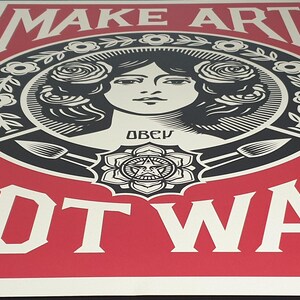 Affiche Shepard Fairey (OBEY) - SIGNÉE - Make Art Not War - 2026 - Open ...
