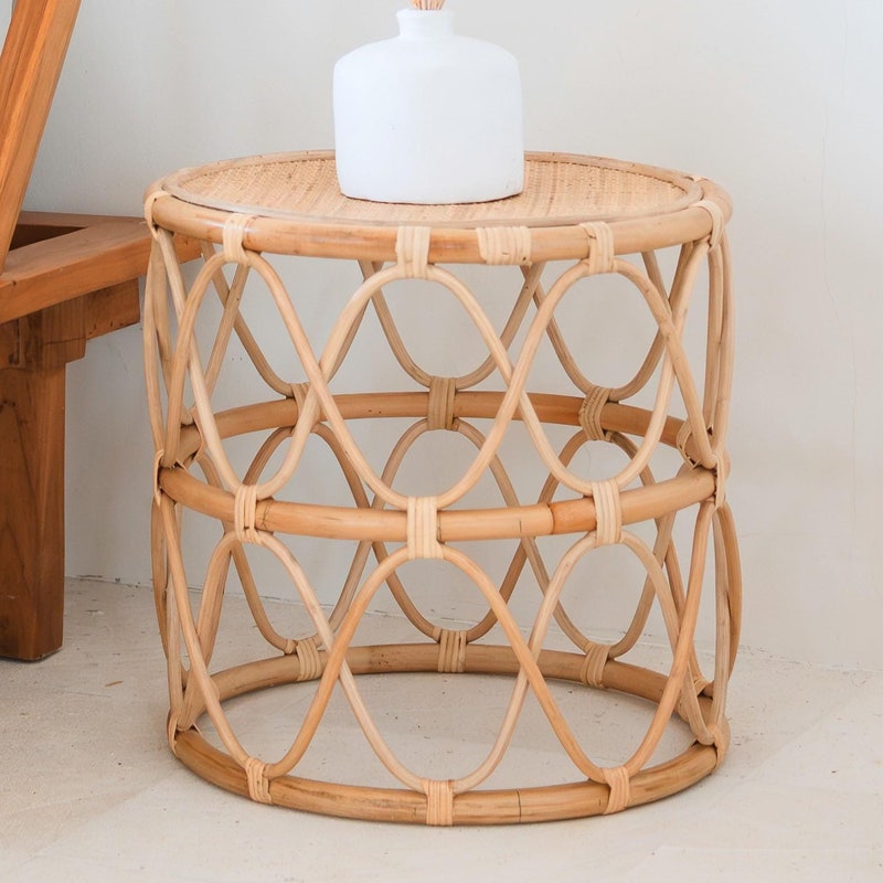 Rattan Side Table - Etsy