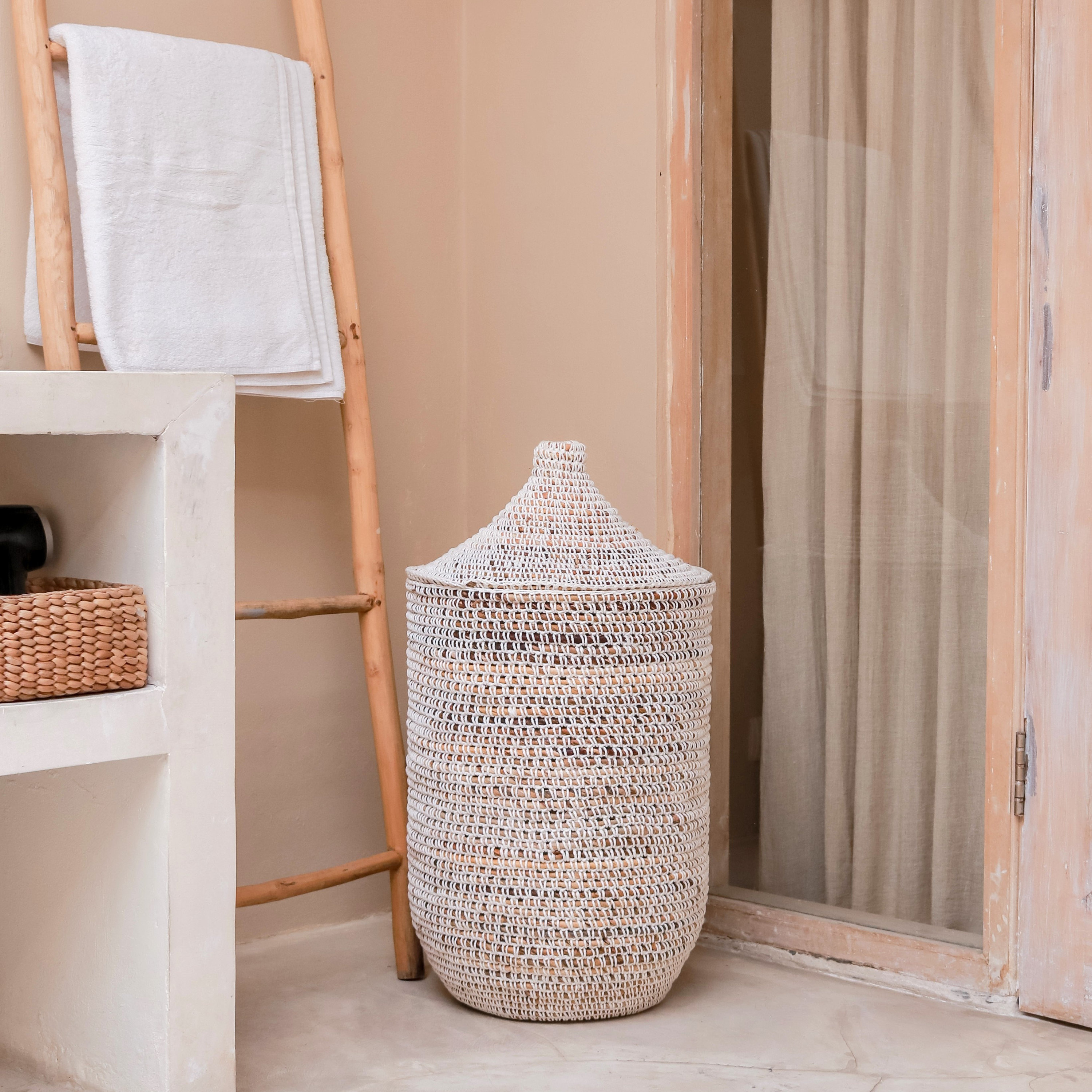 Laundry Basket With Lid KAJA Made From Banana Fibre - Etsy