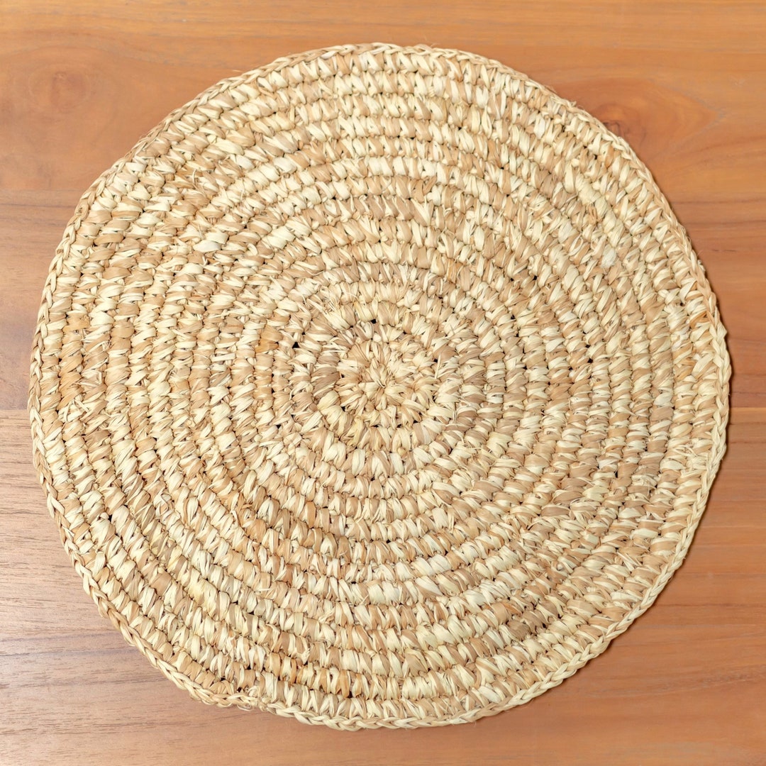 Placemat Table Mat Round Made of Raffia (set of 2, 4 or 6) URUP - Etsy