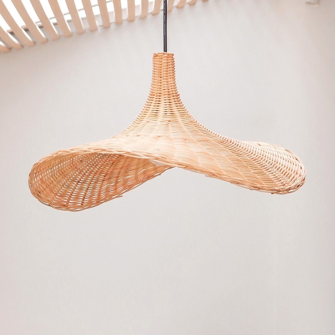 Rattan Lamp | Natural Lampshade SAYAN Funnel Shaped Ceiling Lamp ...