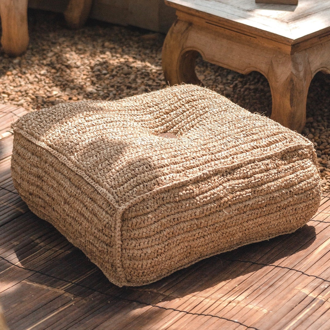 Puf Puf PADAR de rafia - Etsy México