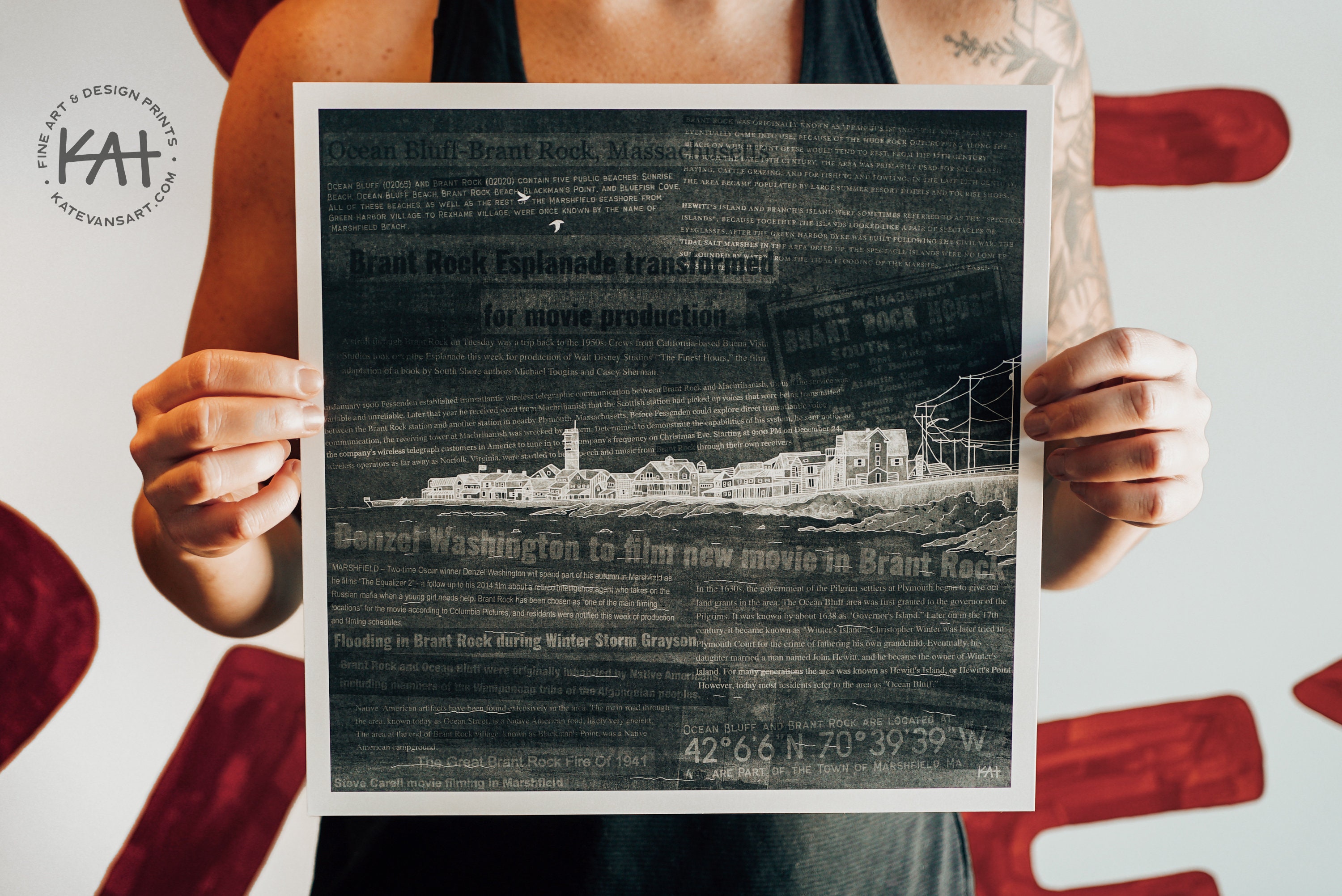 Brant Rock Massachusetts Collage Art Print Brant Rock - Etsy