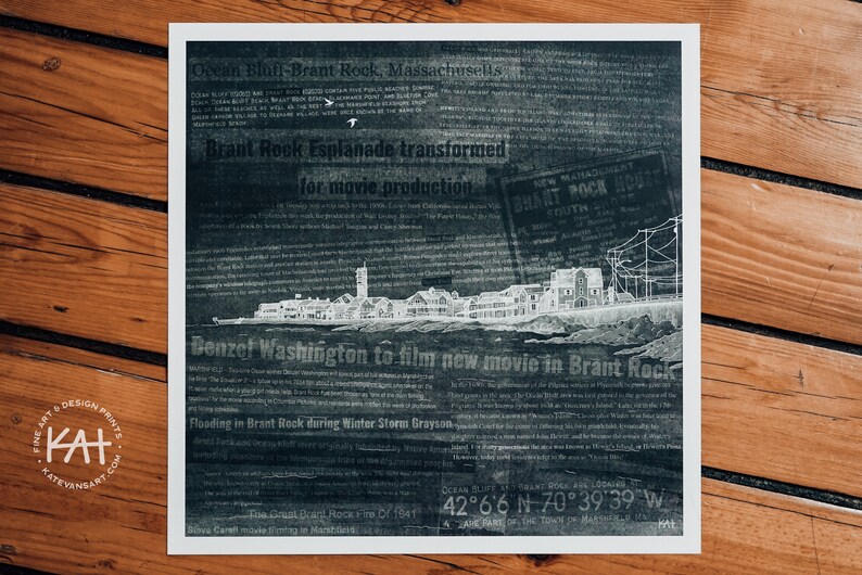 Brant Rock Massachusetts Collage Art Print Brant Rock - Etsy