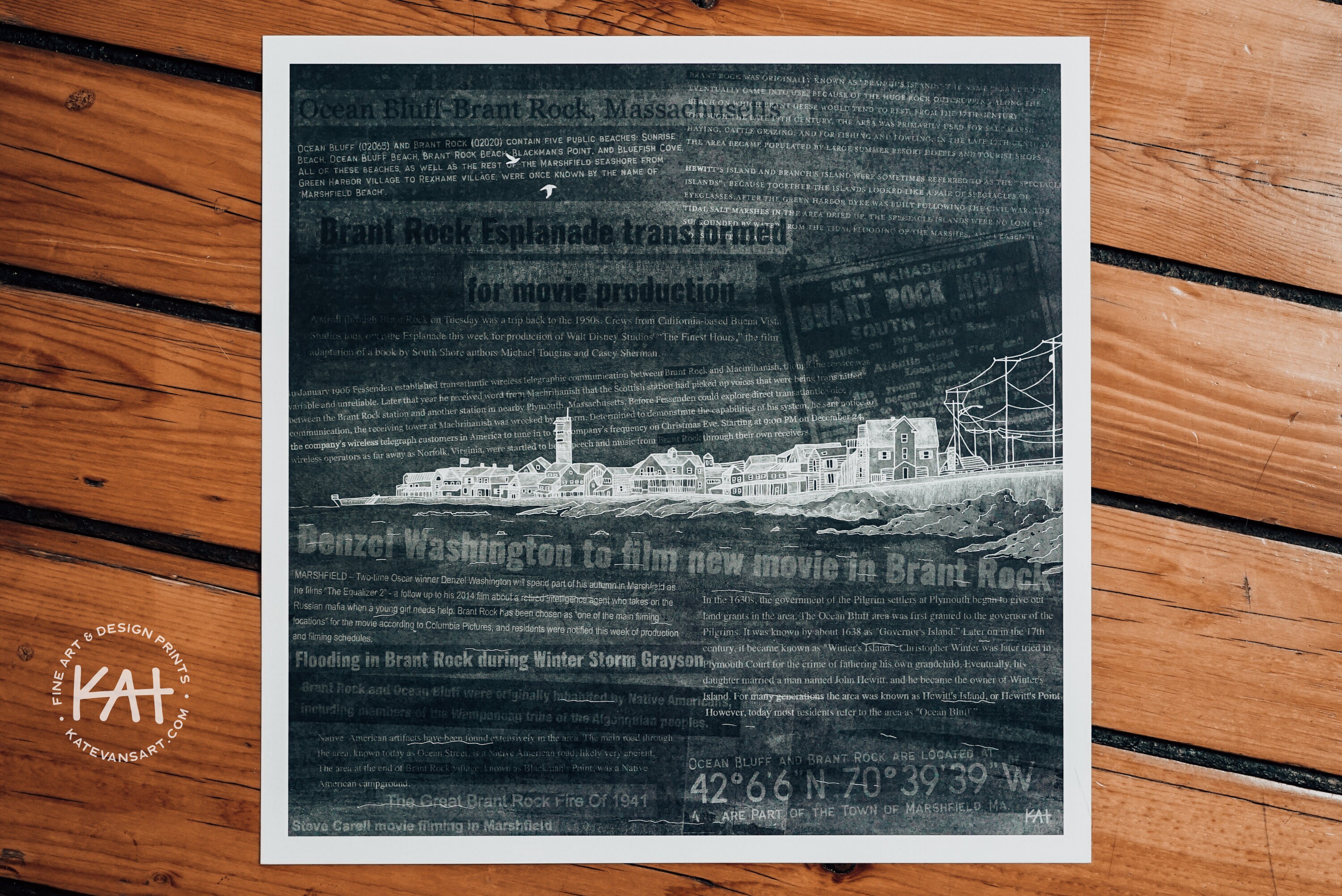 Brant Rock Massachusetts Collage Art Print Brant Rock - Etsy