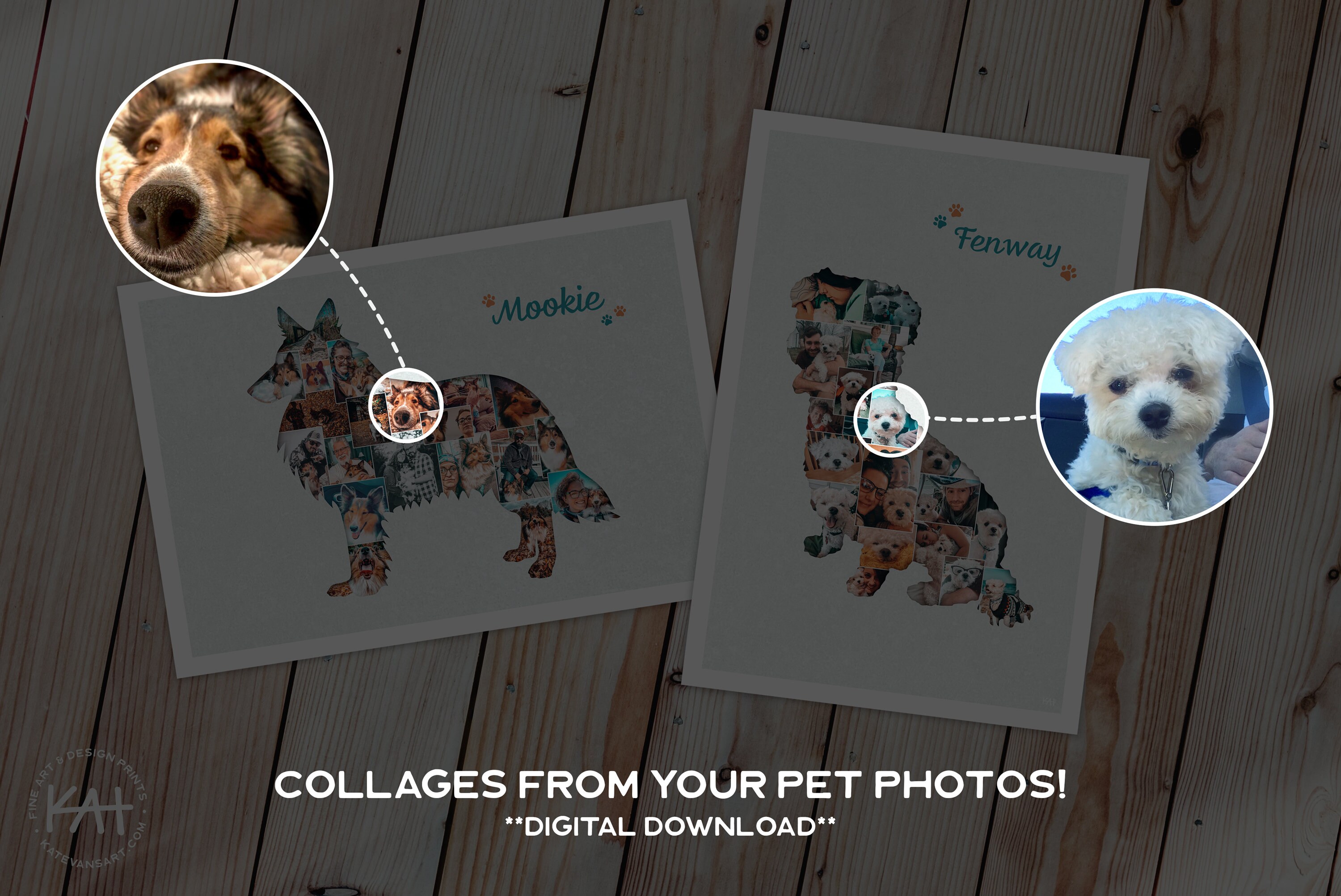 Custom Dog Collage Dog Silhouette Printable Pet Collage Pet Collage ...