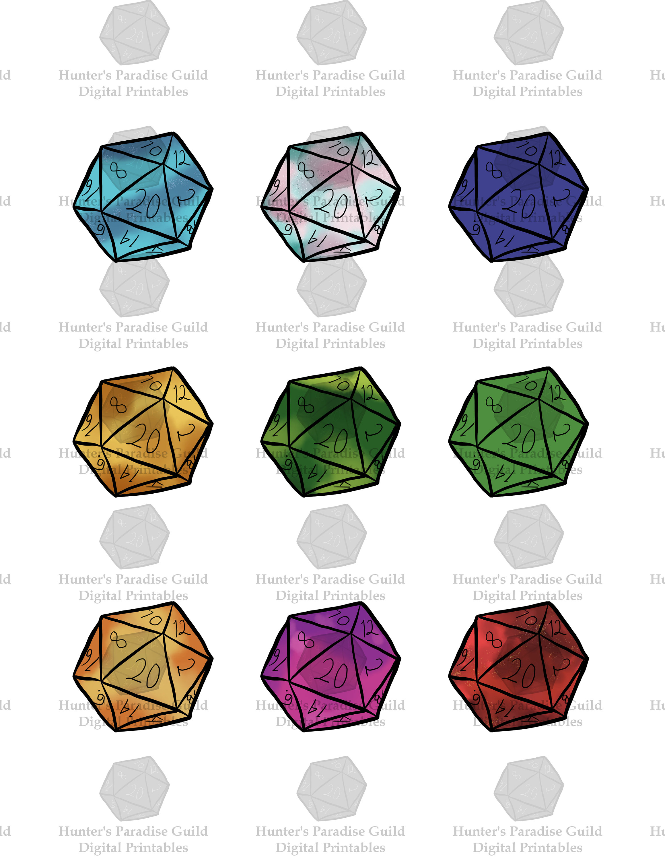 Critical Hit D20 Dice Clipart - Instant Digital Download - Etsy