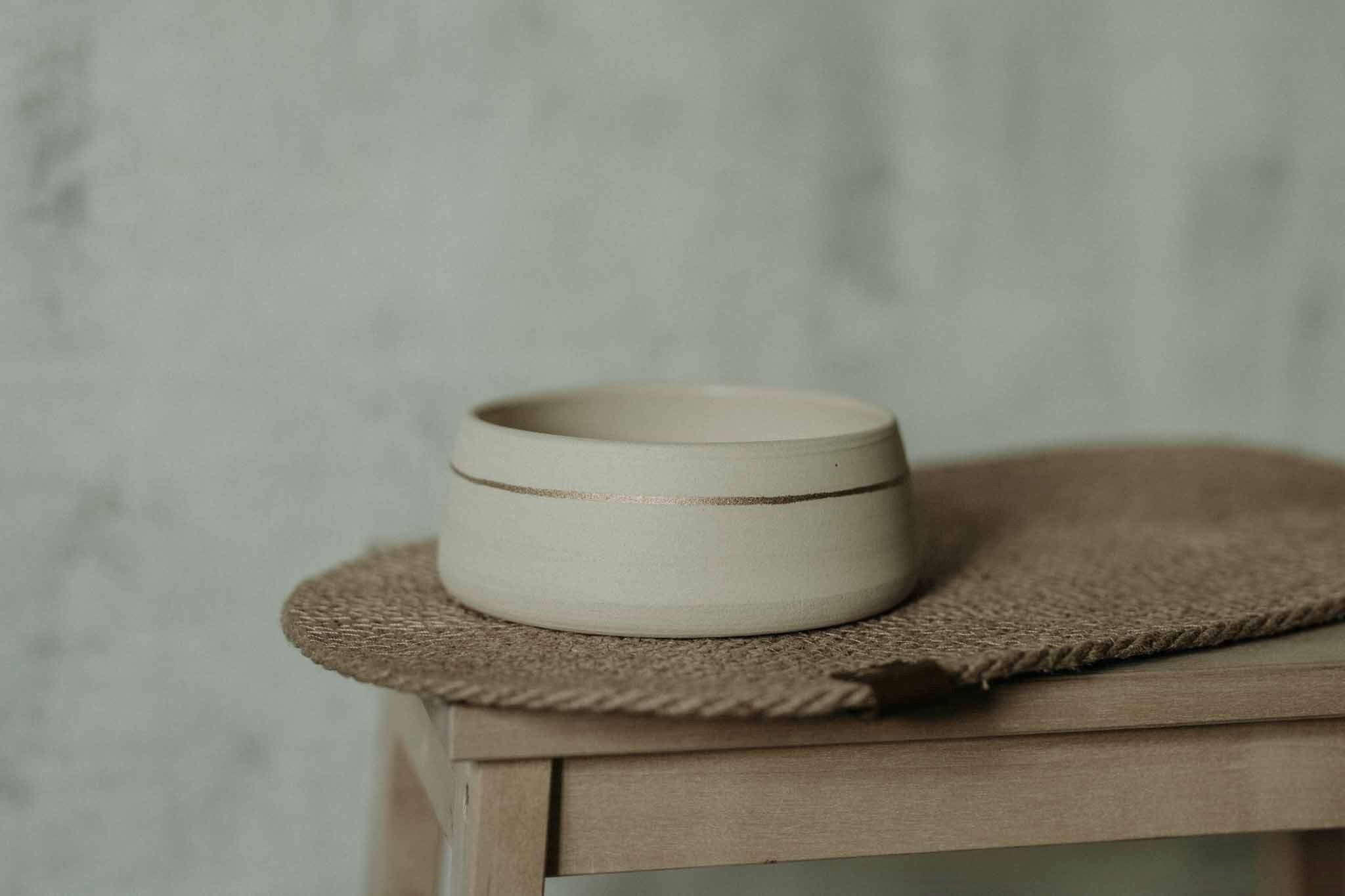 Ceramic Dog Bowls Set With Jute Pet Rug. Modern Pet Bowls. Dog - Etsy