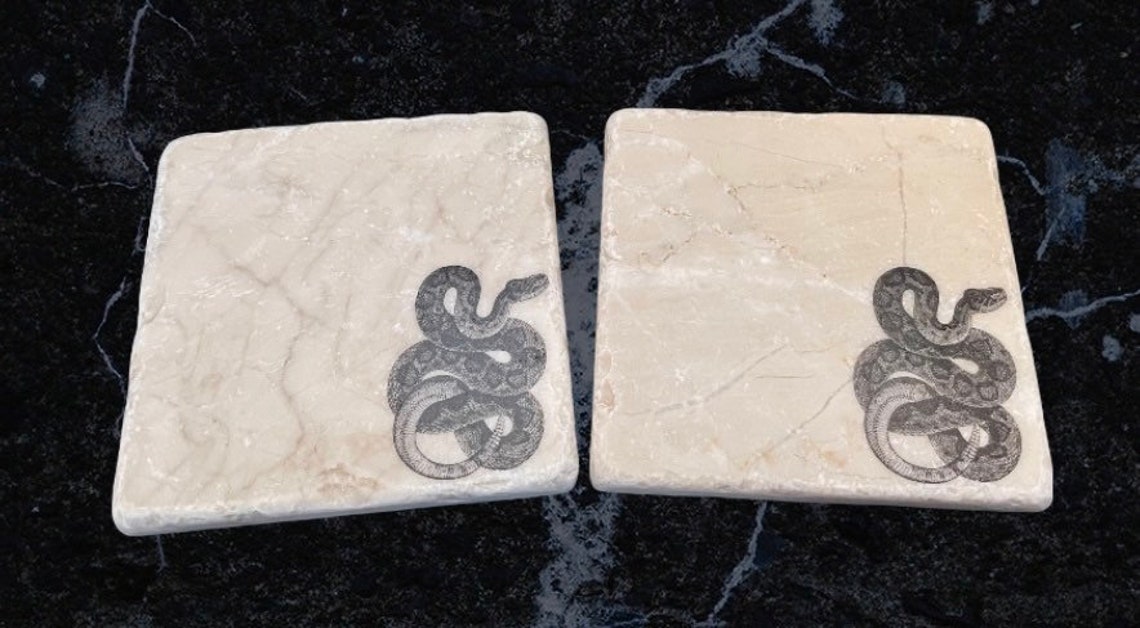Snake Decor Snake Coasters Vintage Snake Rattlesnake | Etsy