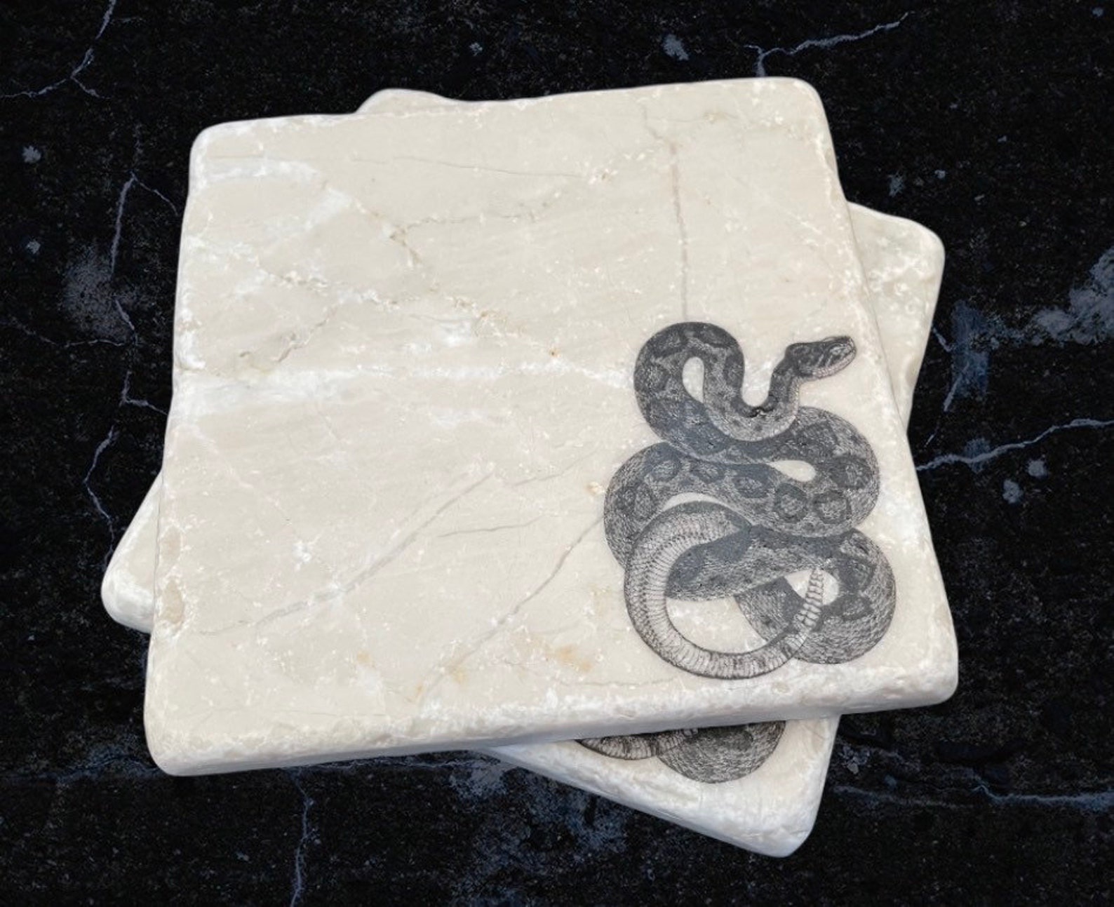 Snake Decor Snake Coasters Vintage Snake Rattlesnake - Etsy