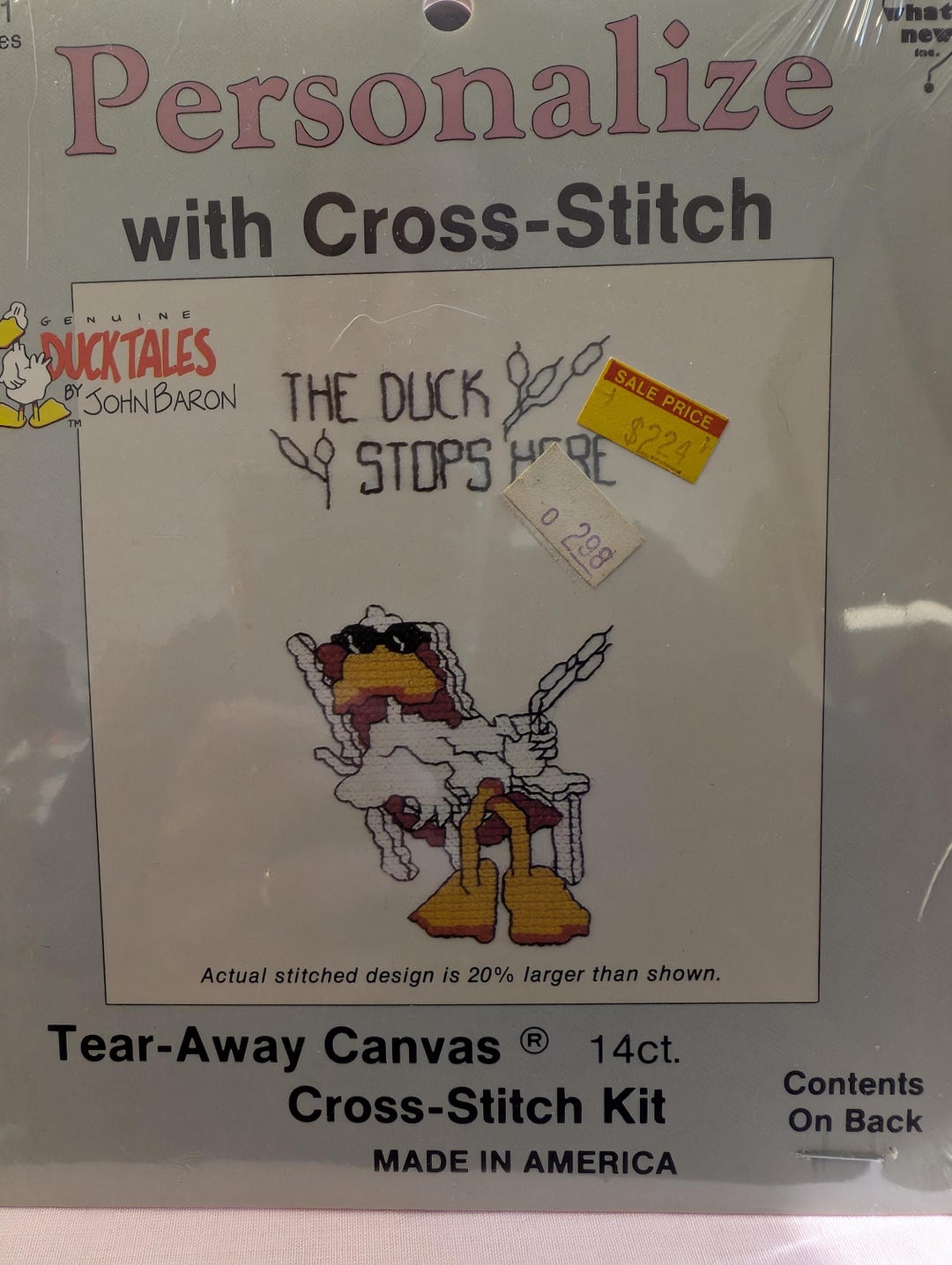Duck Tales Cross Stitch Tear Away Canvas Kit: the Duck Stops Here - Etsy