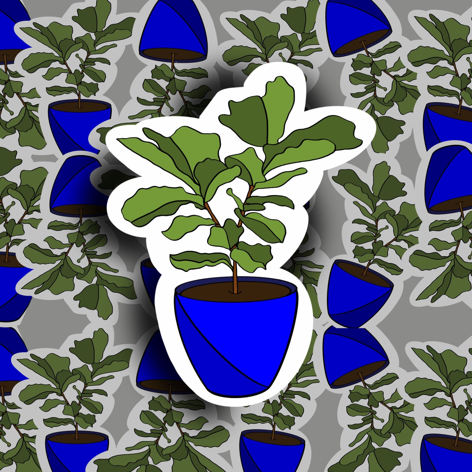 Indoor Plant Sticker Plant Sticker Fiddle Leaf Fig Plant Mom Plant Dad ...