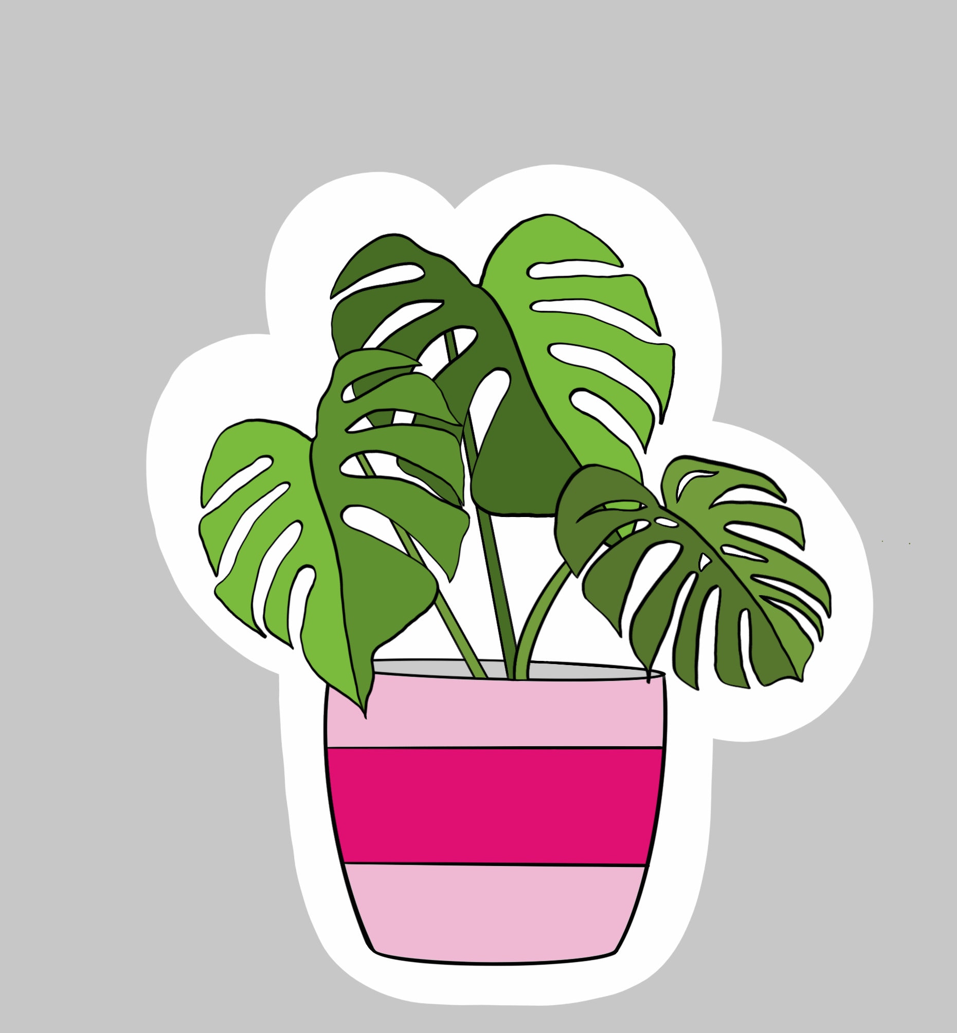 Indoor Plant Sticker Plant Sticker Monstera Deliciosa Plant Mom Plant ...