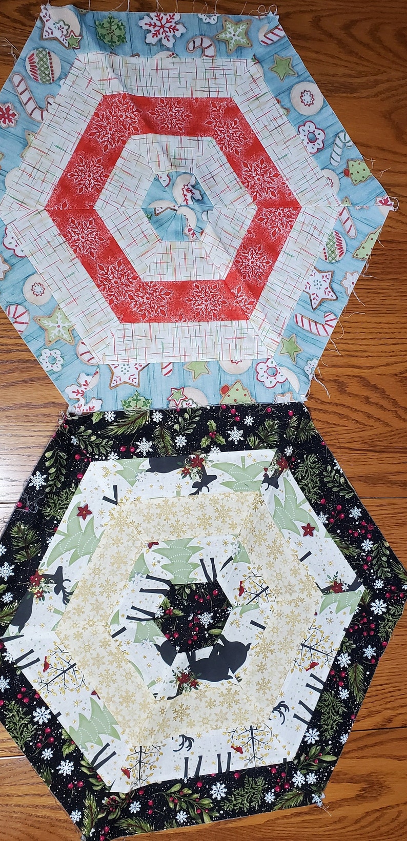 Mix and Match Reversible Hexagon Table Topper You Choose Christmas - Etsy