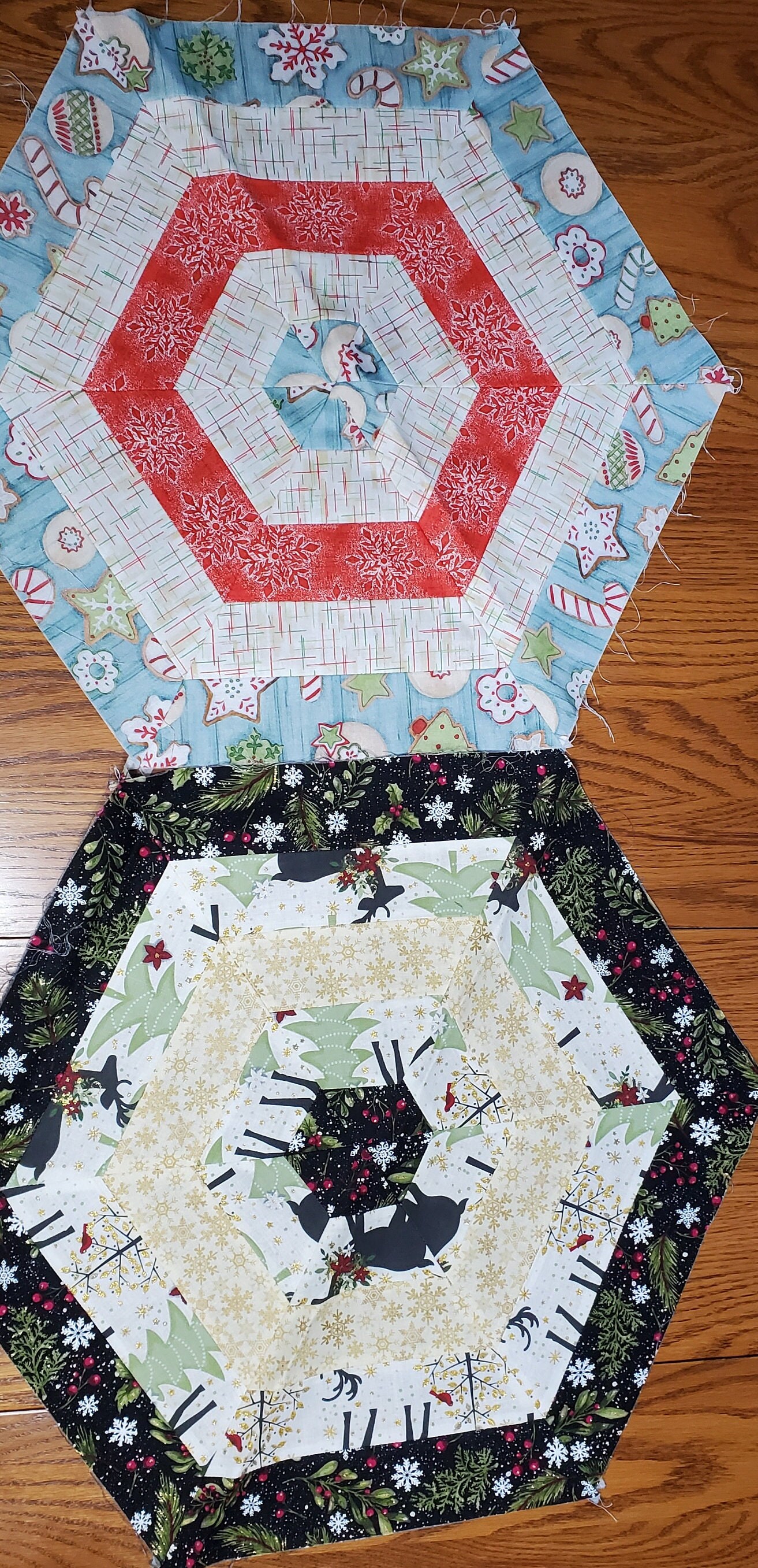 Mix and Match Reversible Hexagon Table Topper You Choose Christmas - Etsy
